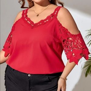Tops | Boho Cold Shoulder Lace Sleeve Blouse | Poshmark